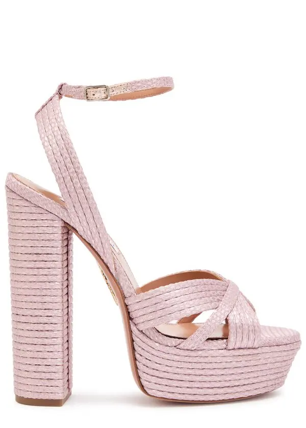 AQUAZZURA Woven High-heeled Sandals