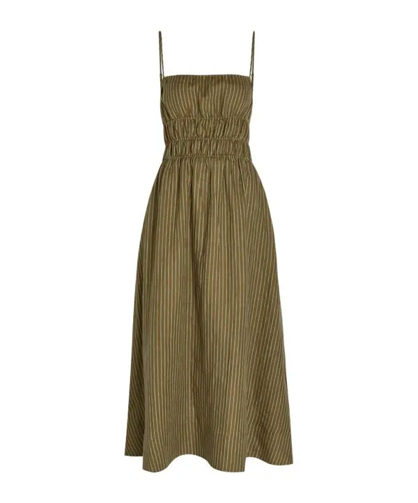 Staud Minimalist Striped Dress - Green