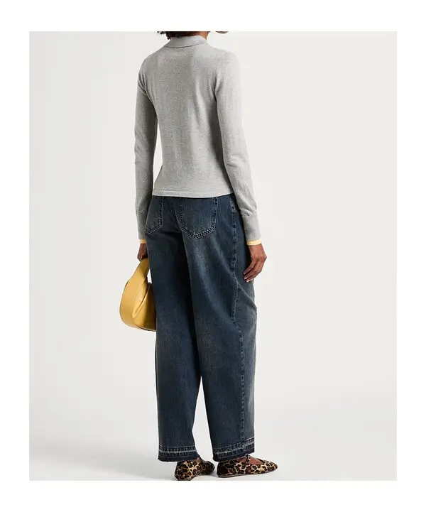 MAXCO. Max&co. Long Sleeve Button Neck Sweater