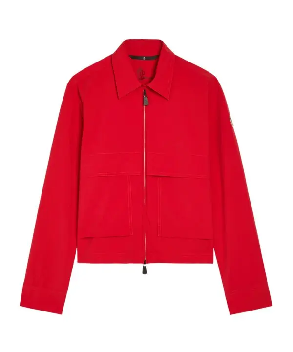Moncler Logo-appliquéd Cropped Shell Overshirt