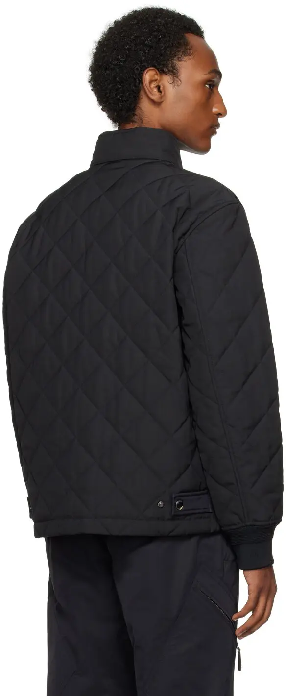 Burberry Quilted Jacket With Stand Collar And Logo Embroidery