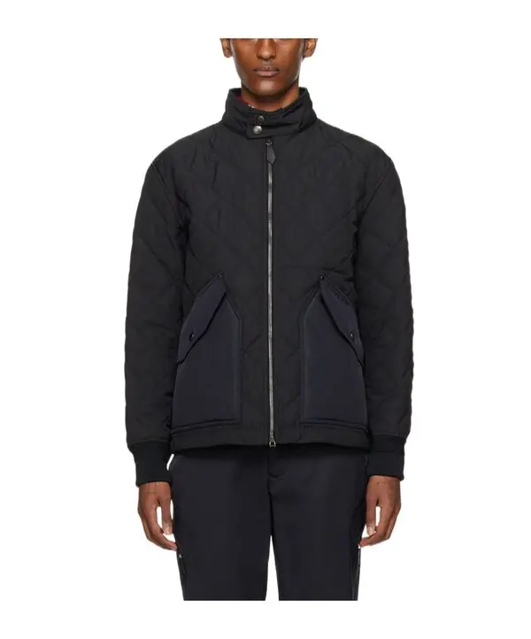 Burberry Quilted Jacket With Stand Collar And Logo Embroidery