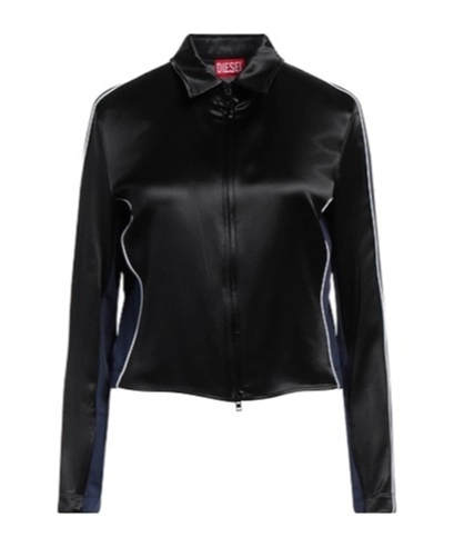 DIESEL® Two-tone Satin Full Zip Sweatshirt