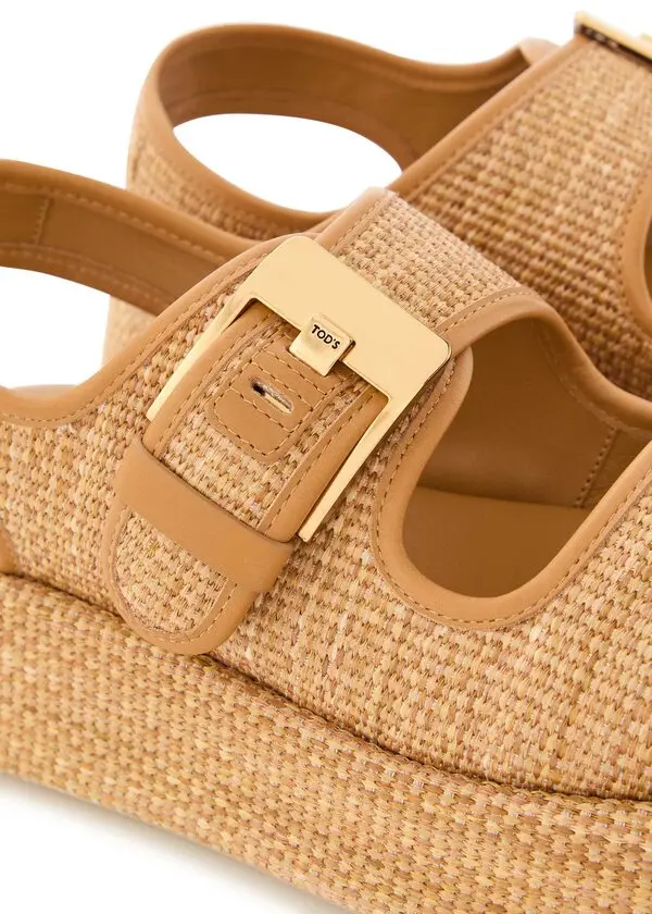 TOD'S Straw Woven Sandals