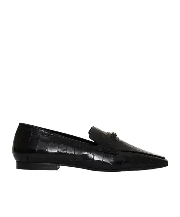 ANINE BING Freya Crocodile-embossed Loafers