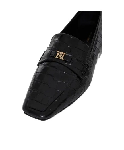 ANINE BING Freya Crocodile-embossed Loafers