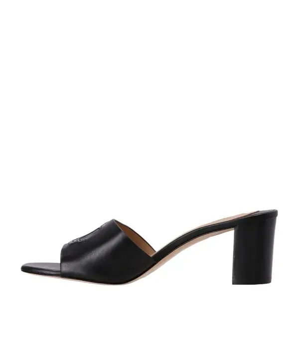 Ralph Lauren Logo Embossed Block Heel Sandals - Black