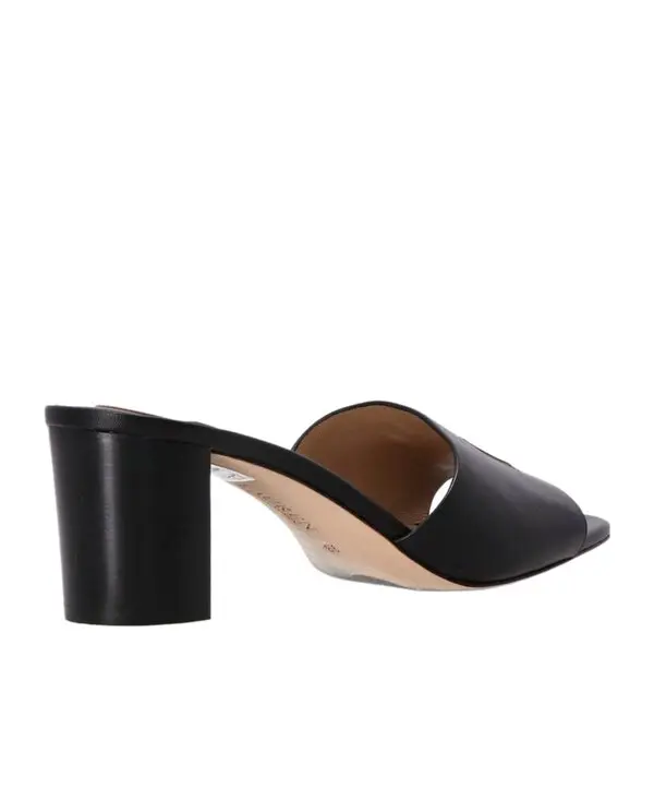 Ralph Lauren Logo Embossed Block Heel Sandals - Black