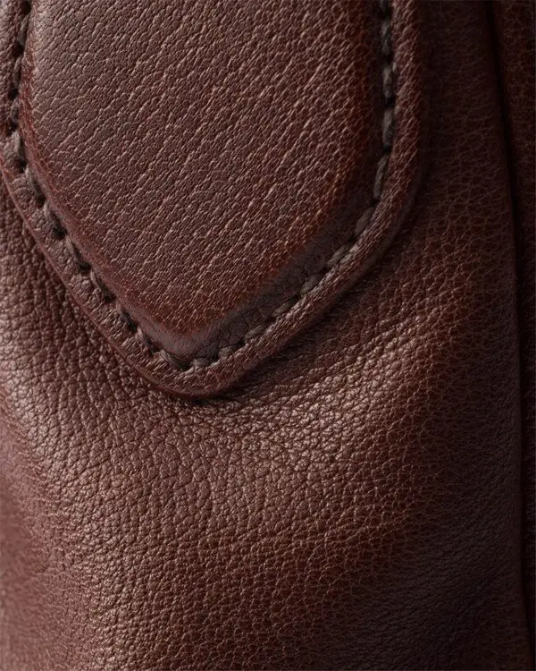 Prada Medium Washed Leather Shoulder Bag - Cocoa Brown