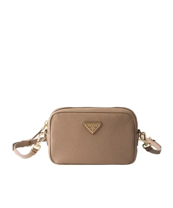 Prada Leather Shoulder Bag - Cameo