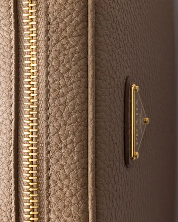 Prada Leather Shoulder Bag - Cameo