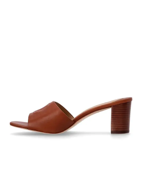Ralph Lauren Embossed Logo Block Heel Sandals