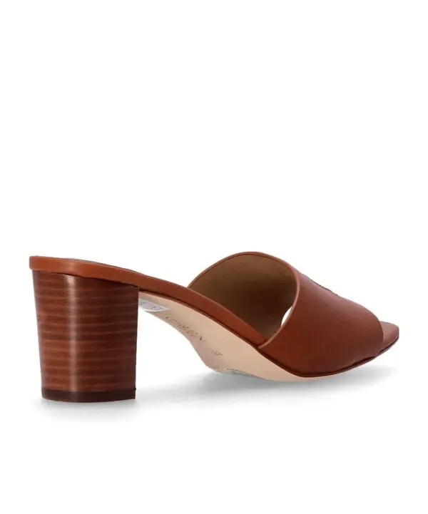 Ralph Lauren Embossed Logo Block Heel Sandals