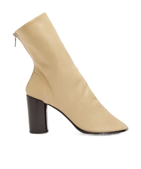 LEMAIRE Square Toe Zip Ankle Boots