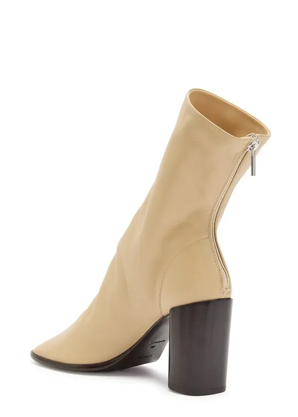 LEMAIRE Square Toe Zip Ankle Boots