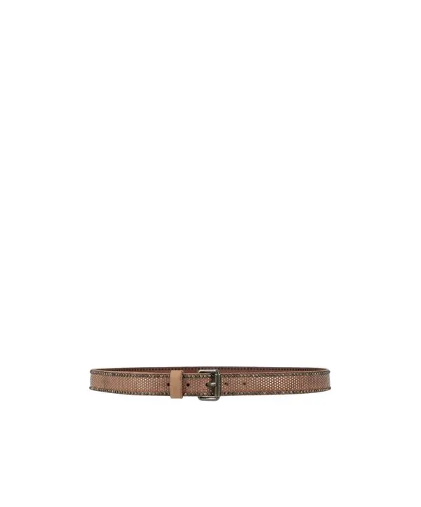 DIESEL® Leather Belt With Studded Detail