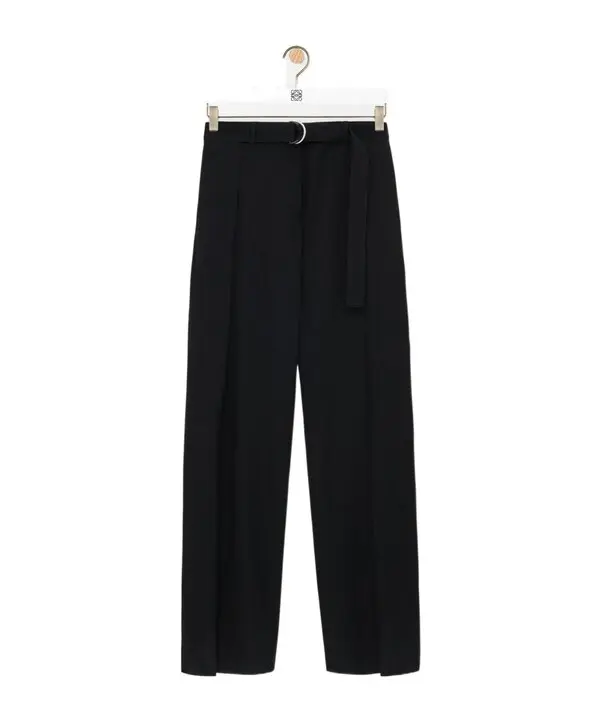 Loewe Belted Wool Trousers