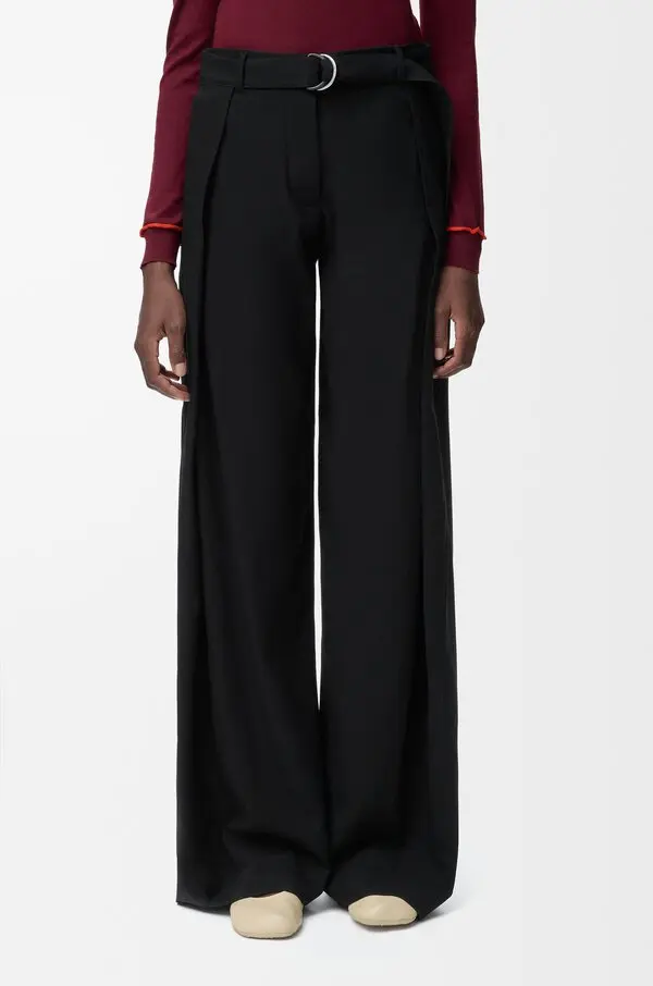 Loewe Belted Wool Trousers