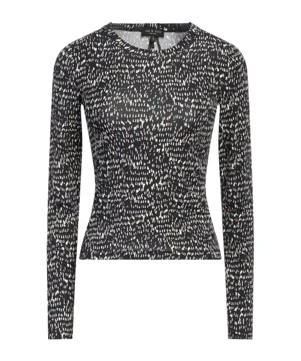 Rag & Bone Two-tone Printed Long Sleeve T-shirt