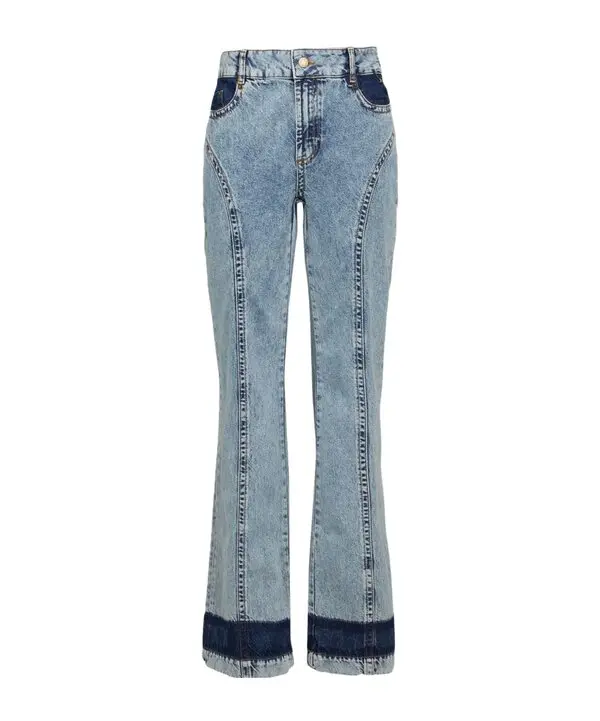MAXCO. Two-tone Straight-leg Jeans