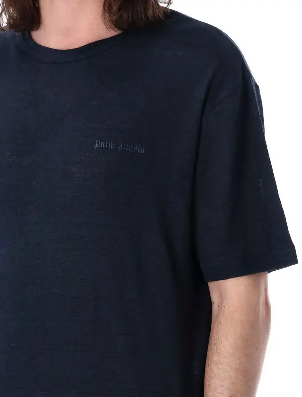Palm Angels Logo Embroidered Crewneck T-shirt