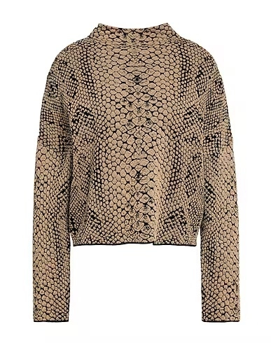 MAXCO. Two-tone Jacquard Knit Mock Neck Top