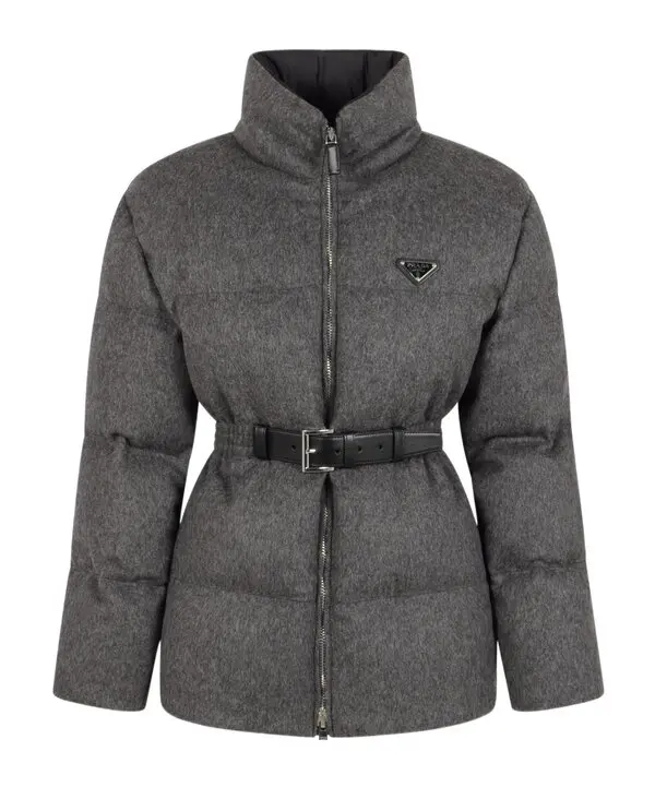 Prada Loden Down Jacket With Logo