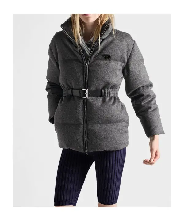 Prada Loden Down Jacket With Logo