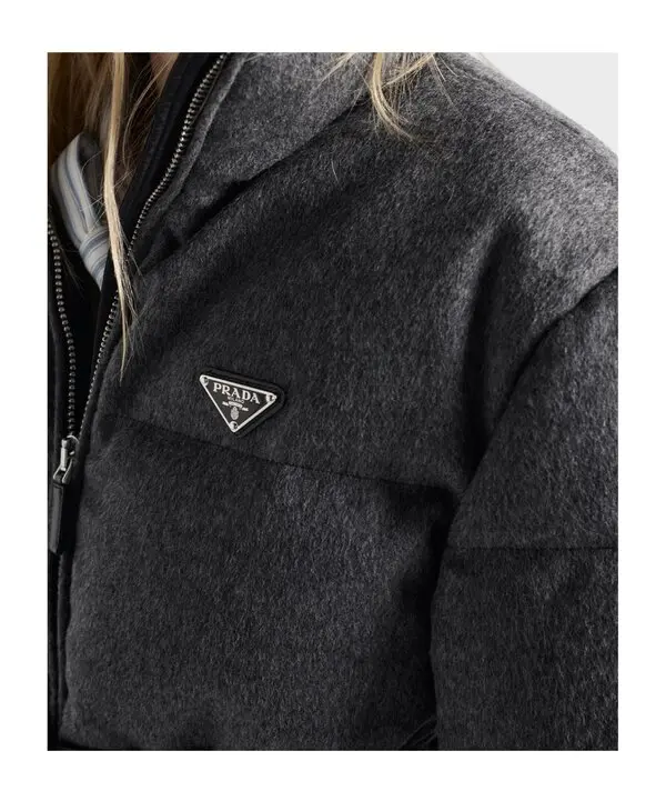 Prada Loden Down Jacket With Logo