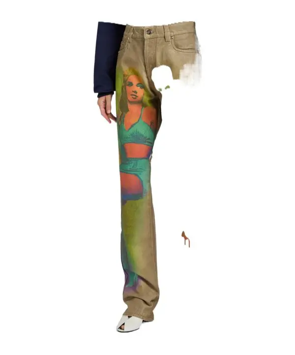 Versace Versatile High-waist Straight-leg Printed Jeans