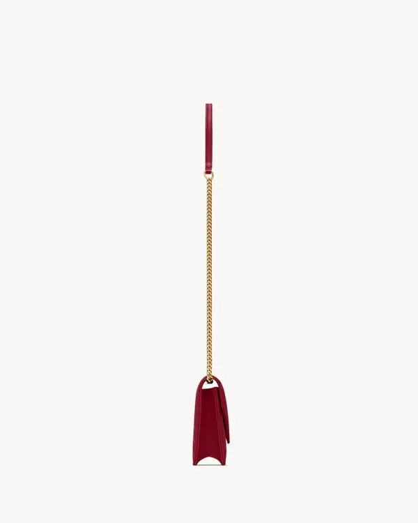 Saint Laurent Cassandre Envelope Chain Wallet - Deep Red