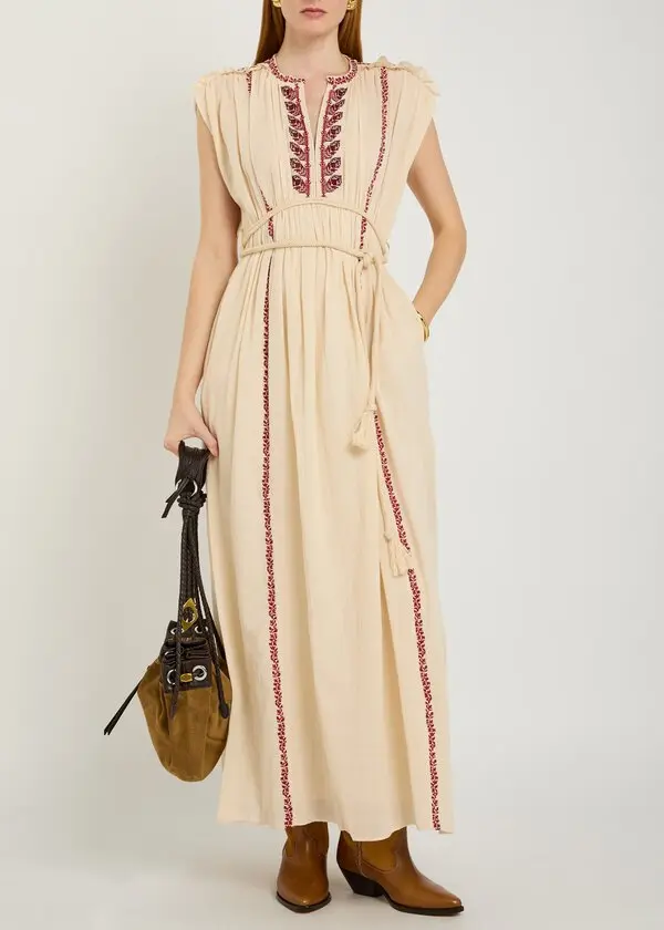 Isabel Marant Étoile Embroidered Cotton Maxi Dress