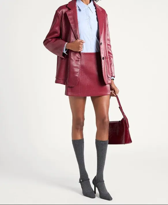 MAXCO. Max&co. Flared Coated Effect Mini Skirt