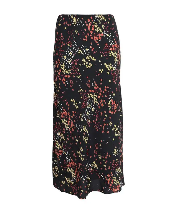 MAXCO. Floral Print Crepe Midi Skirt