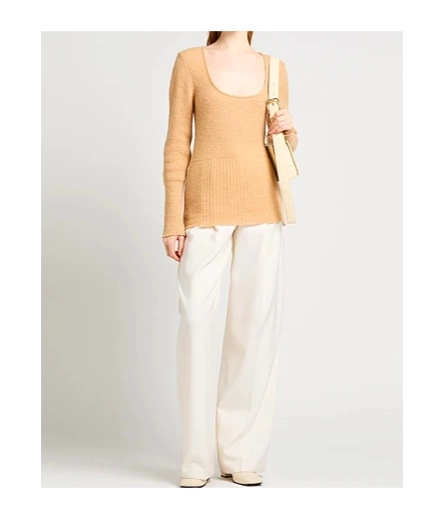Jacquemus Long Sleeve Round Neck Knit Pullover - Nude