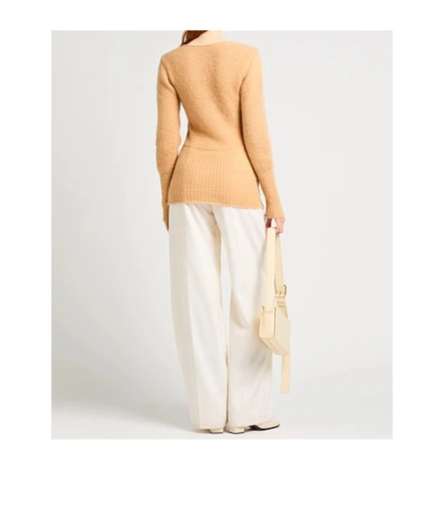 Jacquemus Long Sleeve Round Neck Knit Pullover - Nude