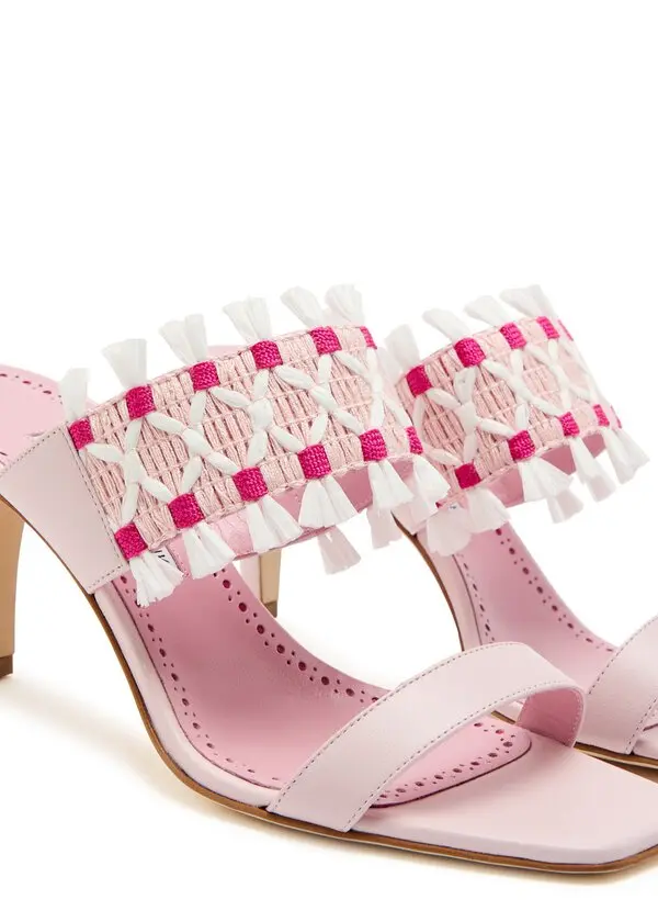 Manolo Blahnik Embroidered Mules