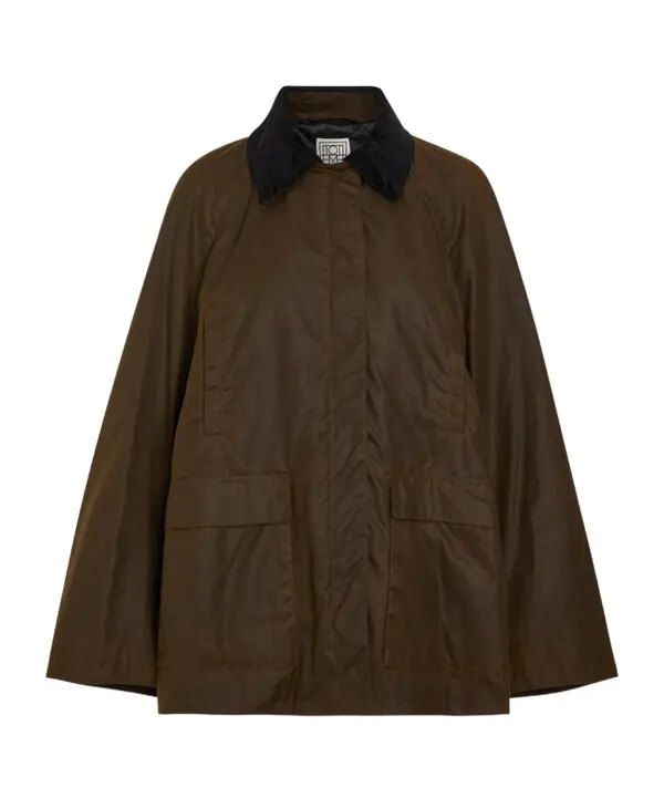 TOTEME Corduroy-trimmed Waxed Cotton Jacket