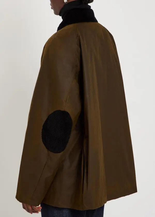 TOTEME Corduroy-trimmed Waxed Cotton Jacket