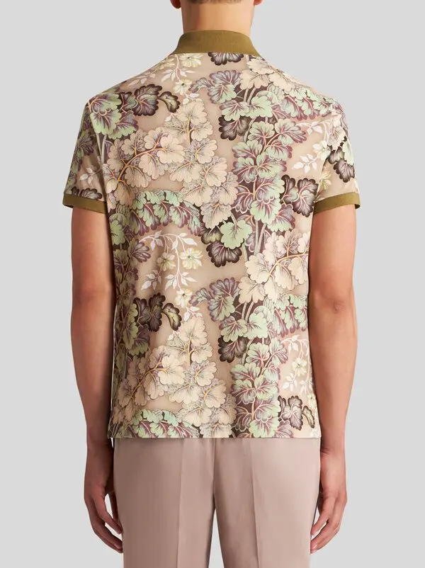 Etro Floral Print Short-sleeved Polo Shirt - Nude