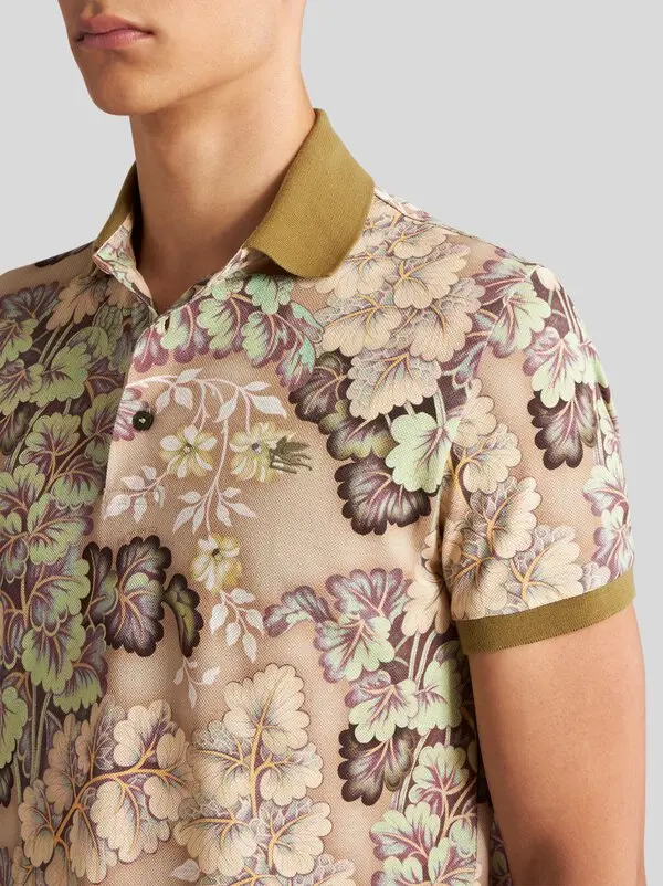 Etro Floral Print Short-sleeved Polo Shirt - Nude
