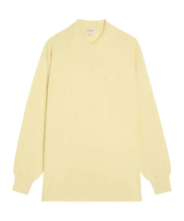Loewe Cashmere Blended Polo Shirt - Nude