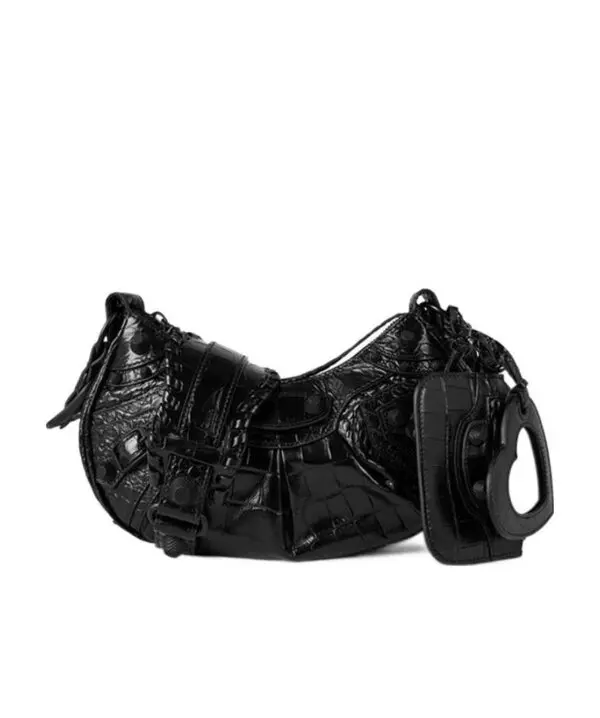 Balenciaga Logo Shoulder Bag - Black