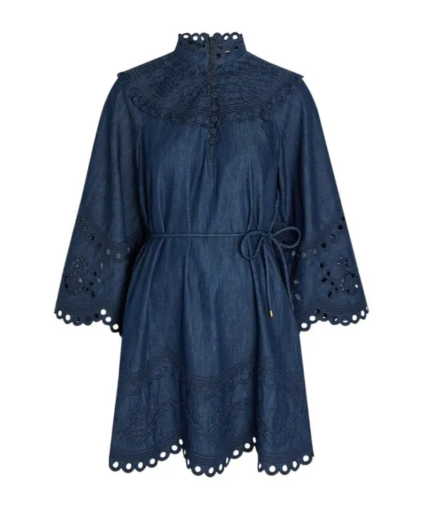 Zimmermann Denim Lace Dress