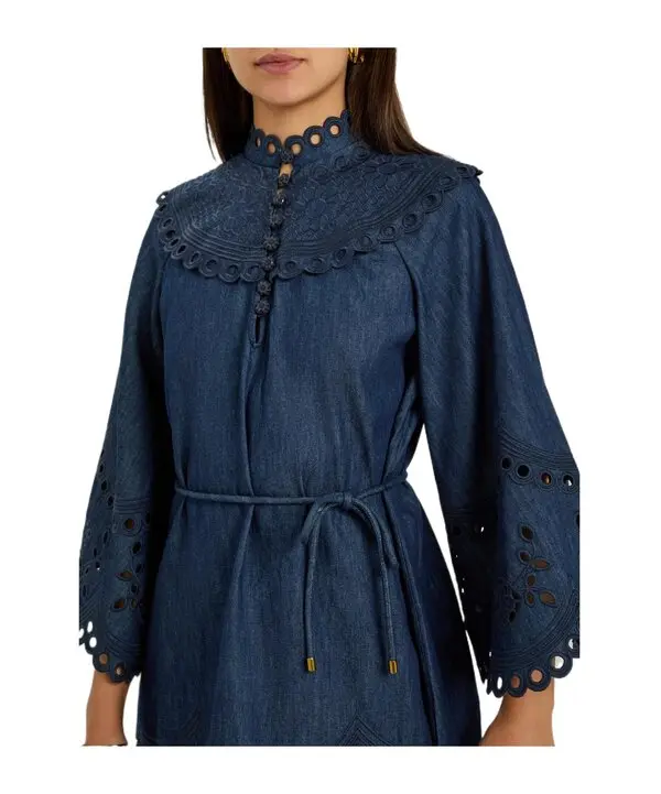 Zimmermann Denim Lace Dress