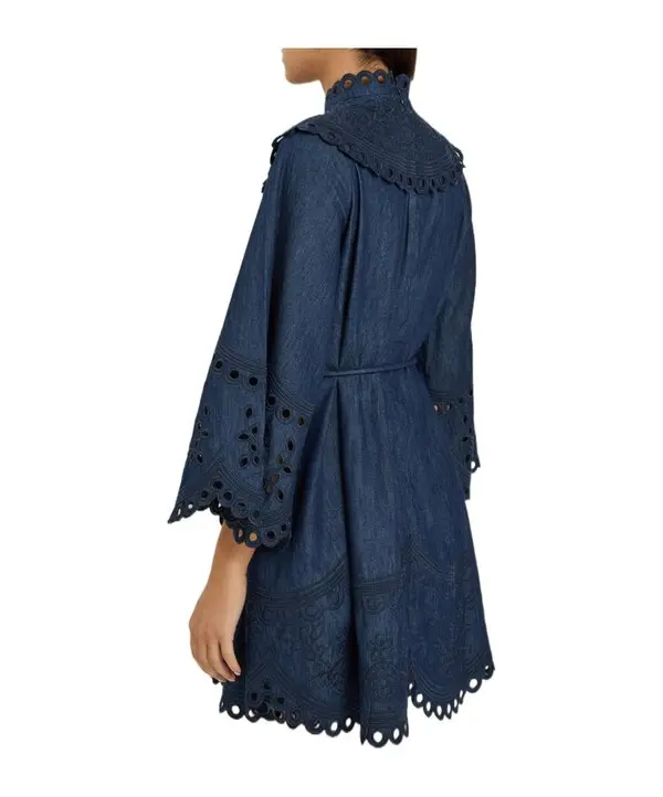 Zimmermann Denim Lace Dress