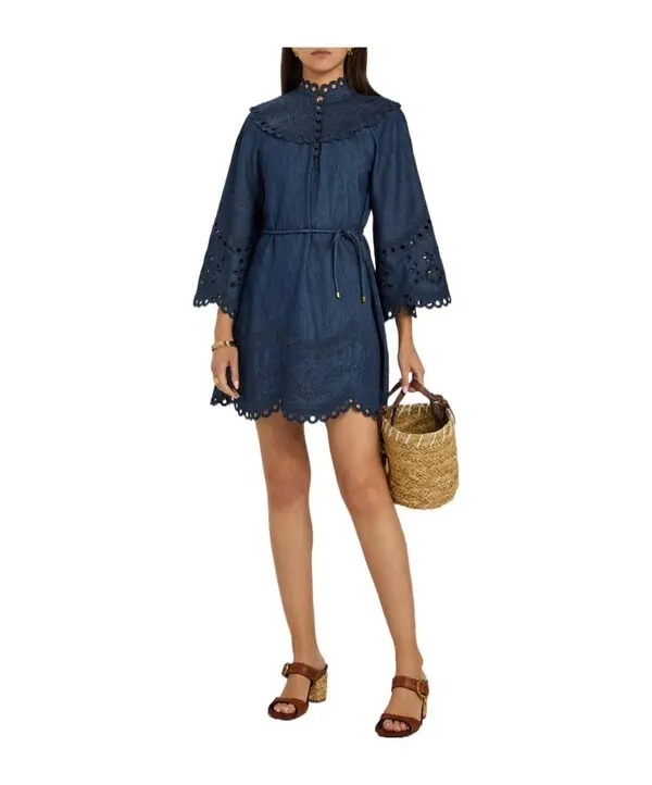 Zimmermann Denim Lace Dress