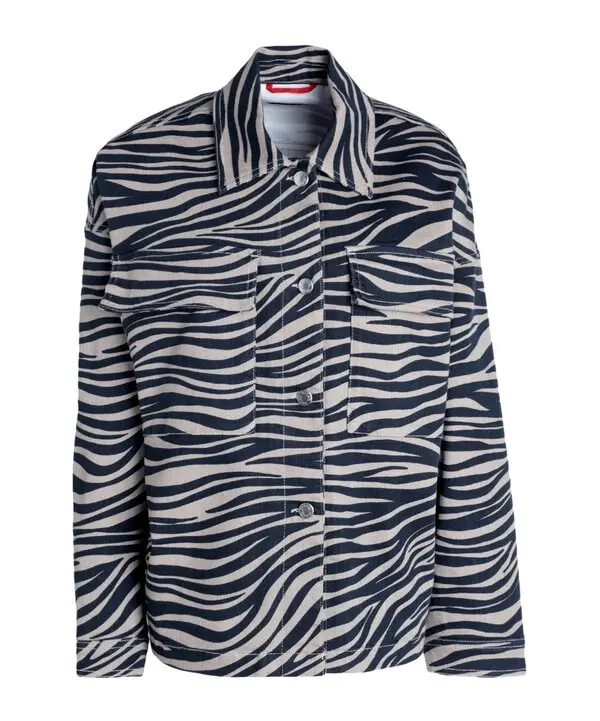 MAXCO. Max&co. Zebra Print Denim Jacket