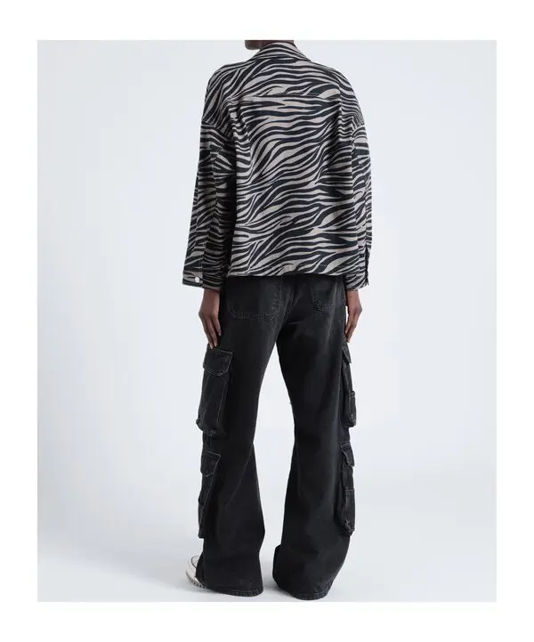 MAXCO. Max&co. Zebra Print Denim Jacket