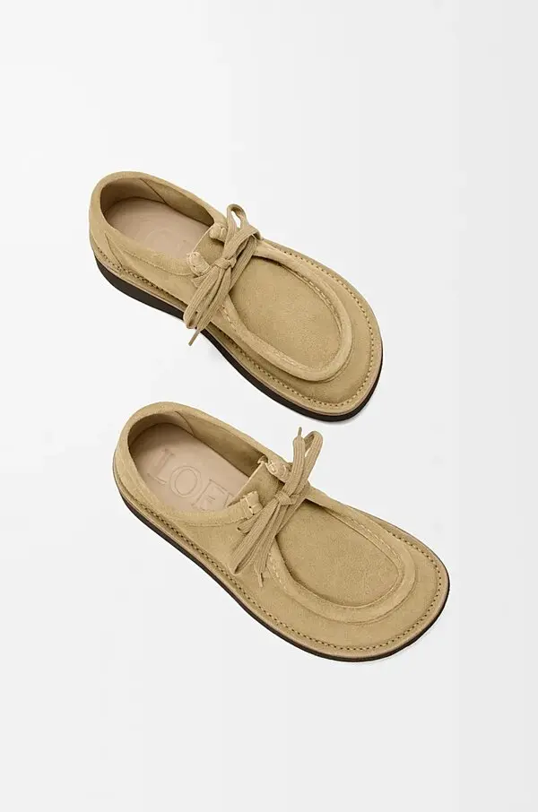 Loewe Suede Lace-up Flat Sole Shoes